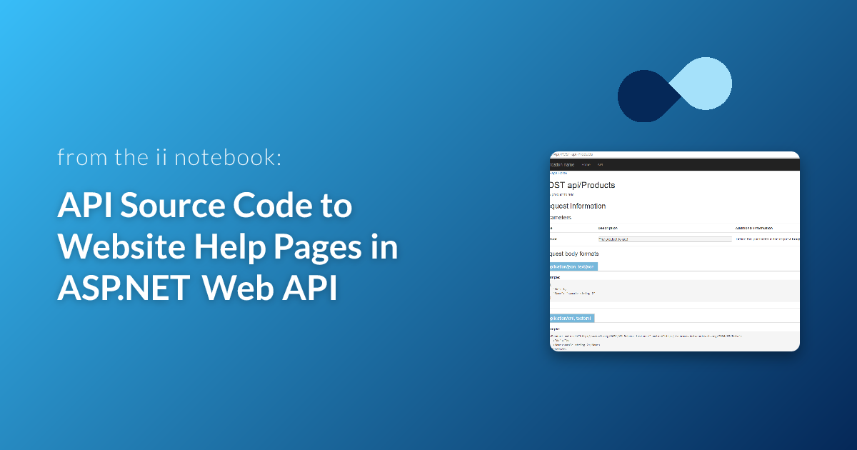 API Source Code to Website Help Pages in ASP.NET Web API | Infinity Interactive